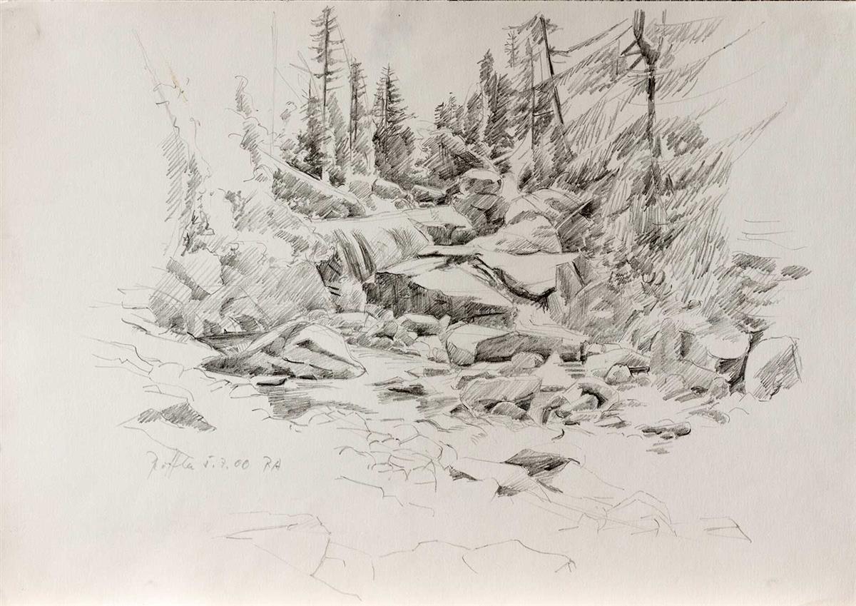 Zeichnungen mit Bleistift unmittelbar vor dem Motiv | Richard Abegg